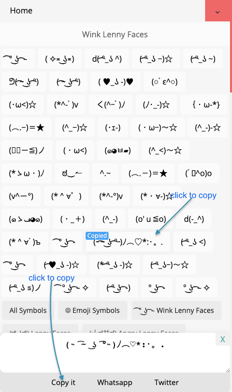 Wink Lenny Faces - Copy Online ͡° ͜ʖ ͡ – Wink Text Faces