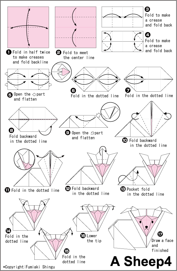 Sheep 4 - Easy Origami instructions For Kids