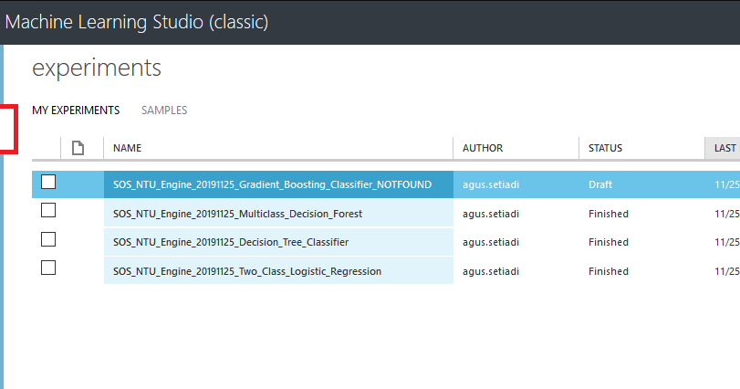 Rename an Azure ML Experiment