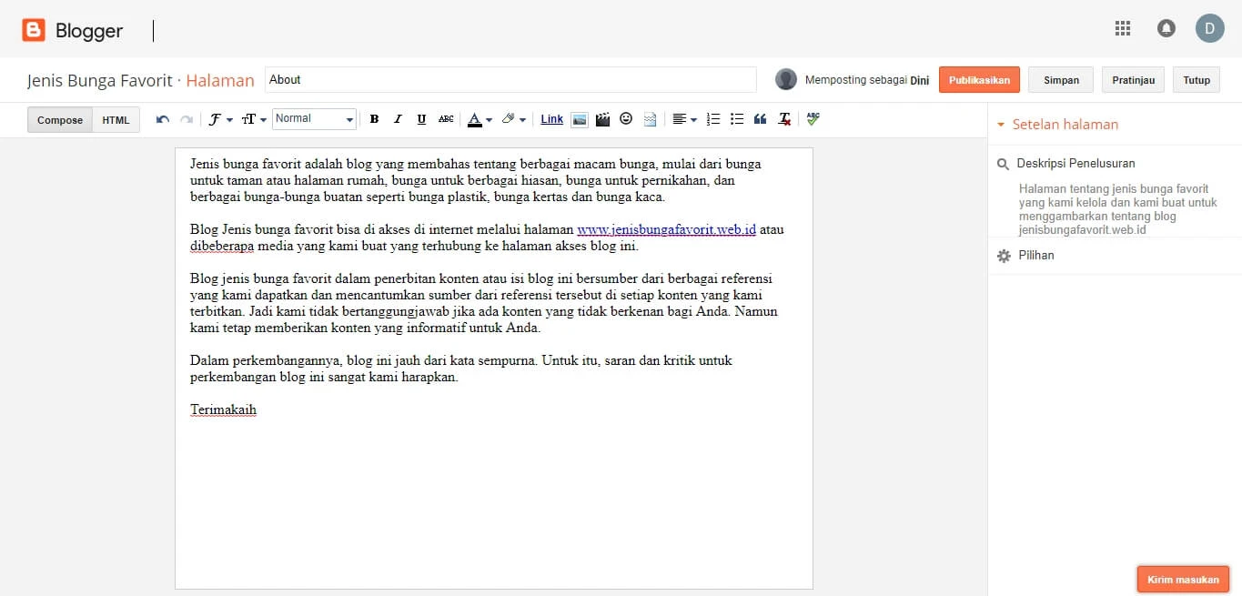 Cara Membuat Halaman About Blog Di Halaman Statis | Digital Poin