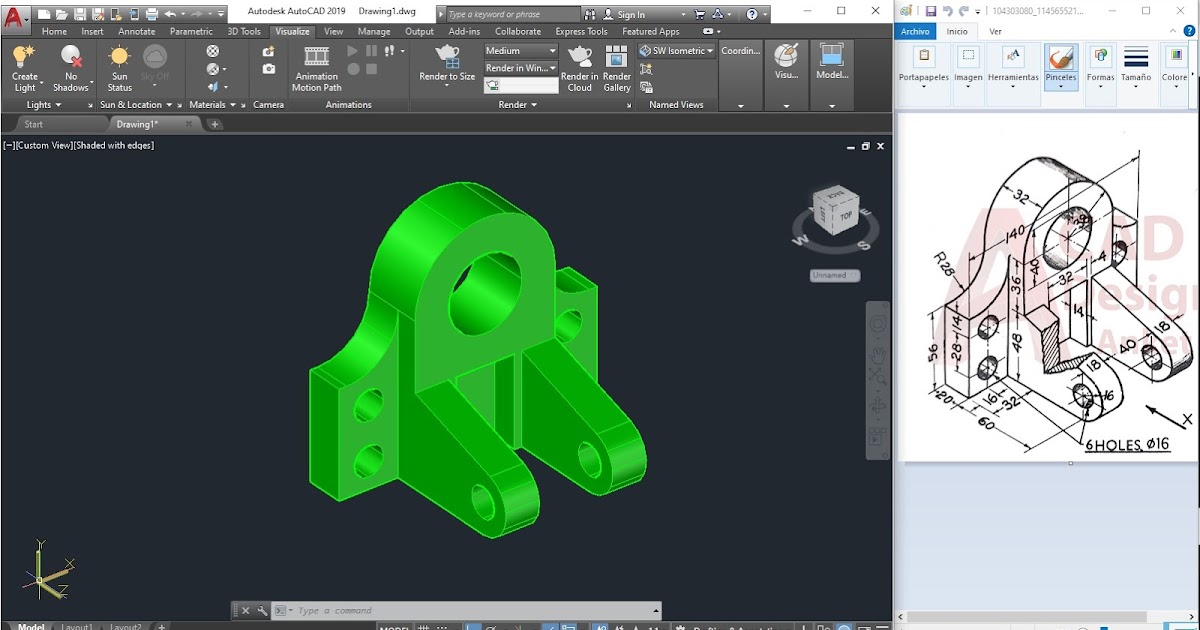 Bienvenidos: Pieza 3D en AutoCAD