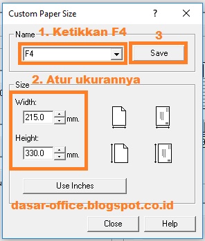 Cara Membuat Ukuran Kertas F4 di excel - Dasar Office | Belajar ...