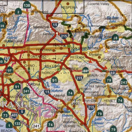 Interstate 215/former Interstate-15 East and California State Route 194