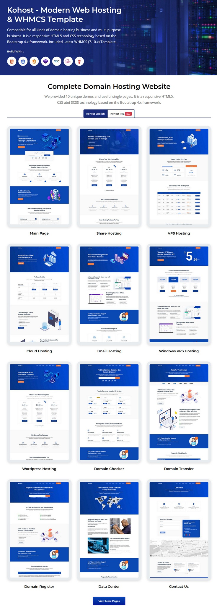 Kohost – Modern Web Hosting & WHMCS Template - Download New Themes