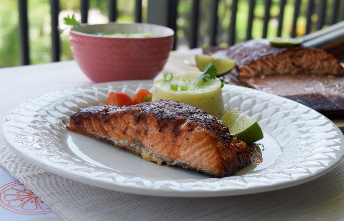 Salmón al horno con puré de coliflor - Sabrina´s Sea of Colors