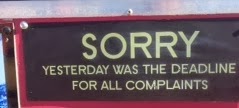 Sorry, yesterday was the deadline for all complaints | Daily Vowel ...