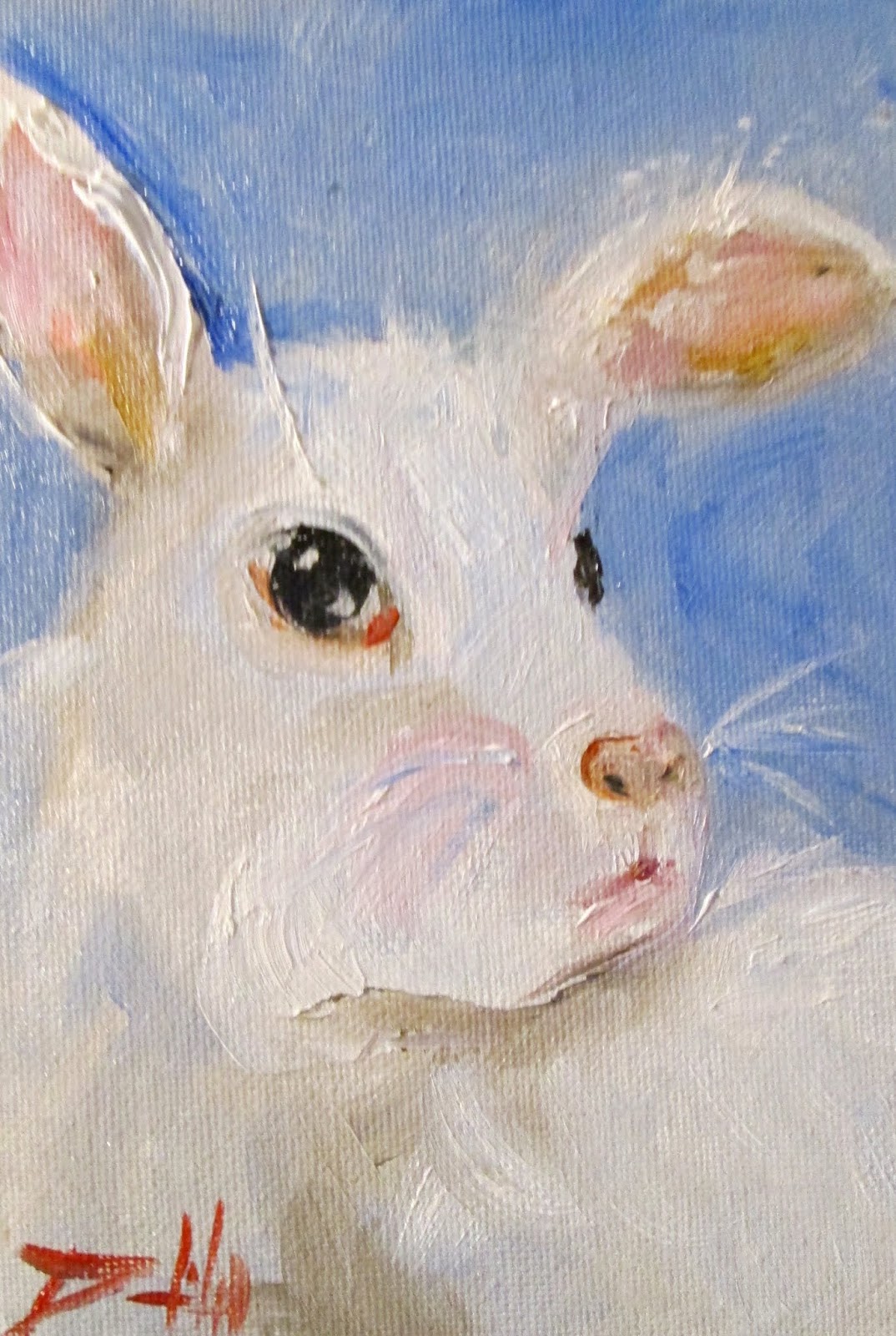 White Rabbit Oil Painting | In the Studio with Delilah