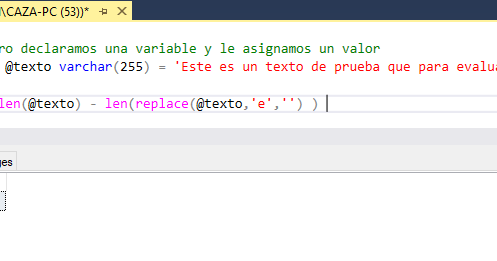 Conocer la cantidad de un carácter específico en una cadena de texto