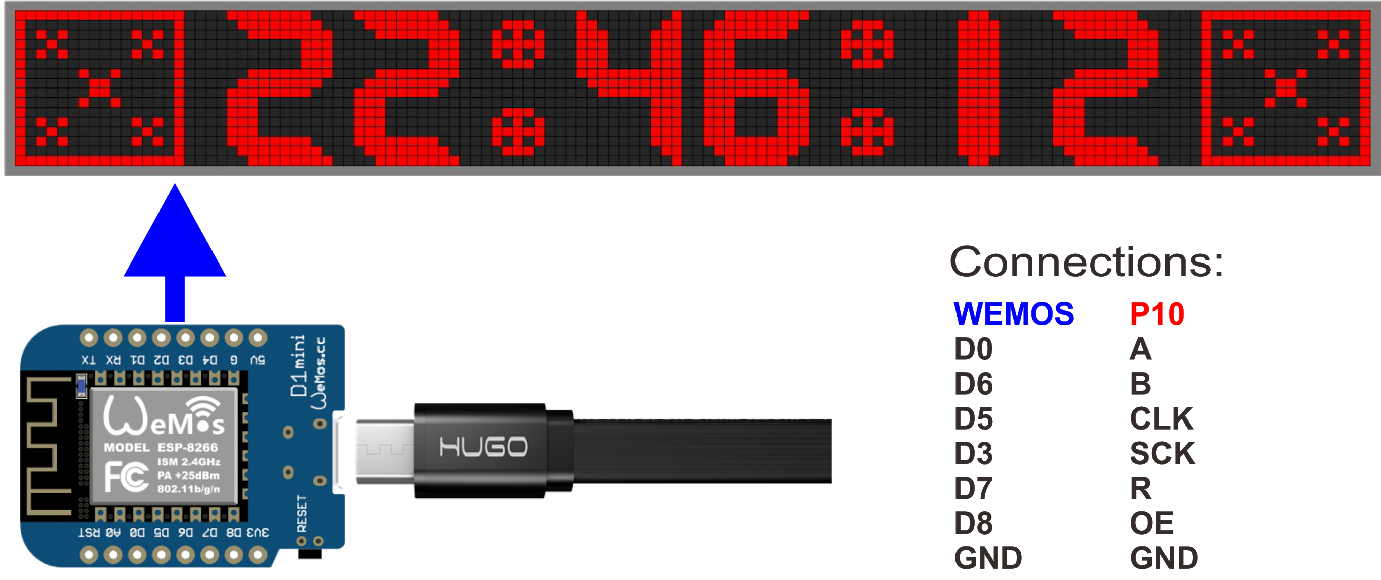Membuat NTP Clock Dengan panel P10 Menggunakan Wemos D1 Mini ESP8266 ... Membuat NTP Clock Dengan panel P10 Menggunakan Wemos D1 Mini ESP8266 ...