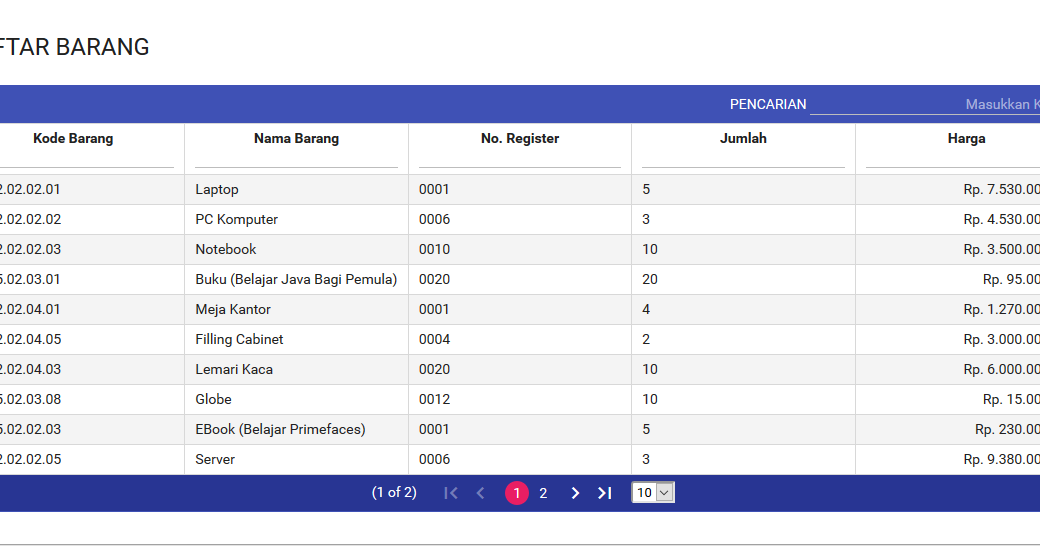 Belajar Java Web - Cara Menambahkan Filter di DataTable Primefaces ... Belajar Java Web - Cara Menambahkan Filter di DataTable Primefaces ...