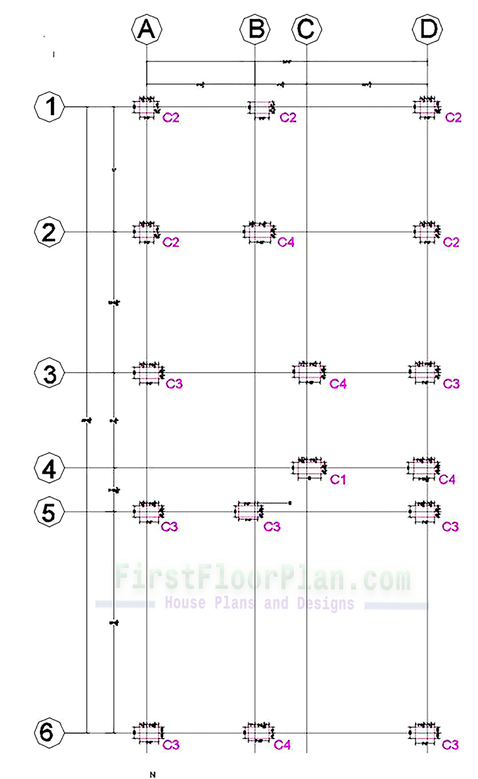 6 Storey Building 2D Designs in AutoCAD 2020 - First Floor Plan - House ...