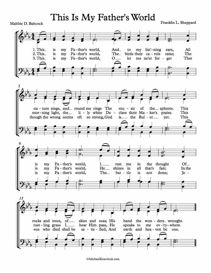 English, Literature, and the Bible: 9/7 Hymn: This Is My Father's World