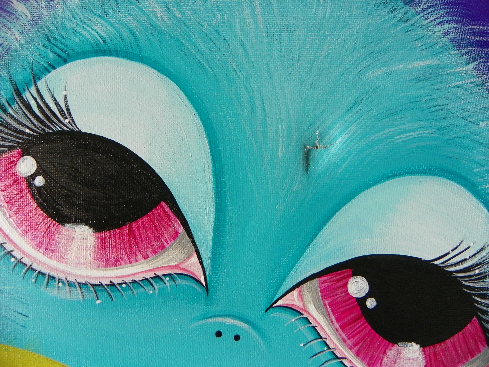 Make Art & Live Happy: 3 fuzzy monsters painting