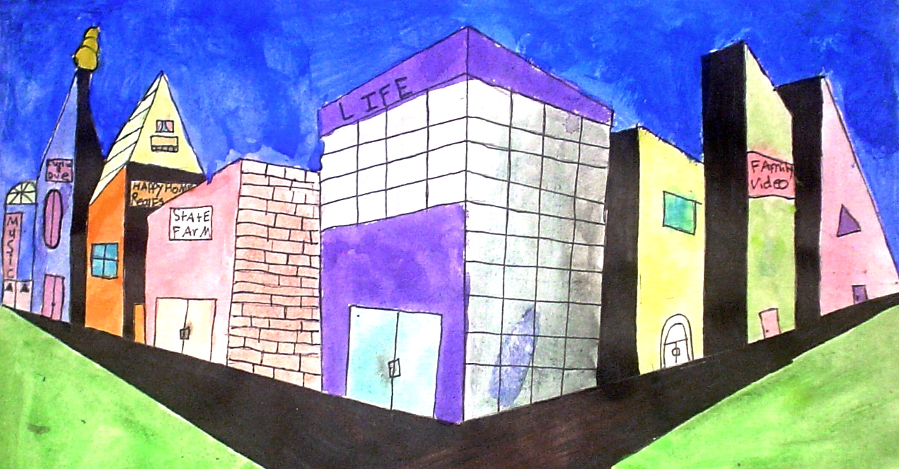 2 Point Perspective Drawing Color