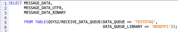 Receive Data from Data Queue in SQL - IBM i