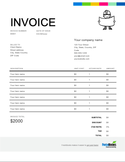Home Renovation Invoice Sample - Invoice Template