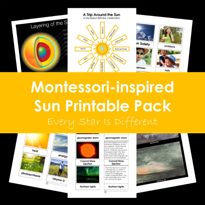 Montessori-inspired Sun Printable Pack - Every Star Is Different