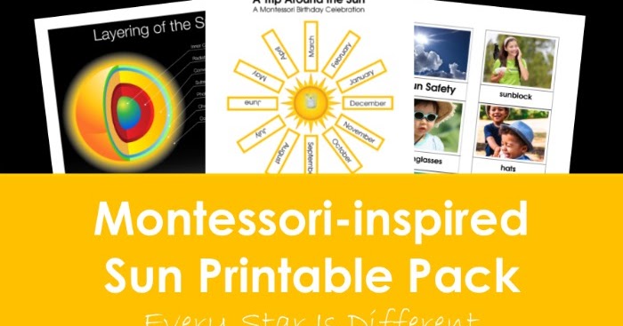 Montessori-inspired Sun Printable Pack - Every Star Is Different