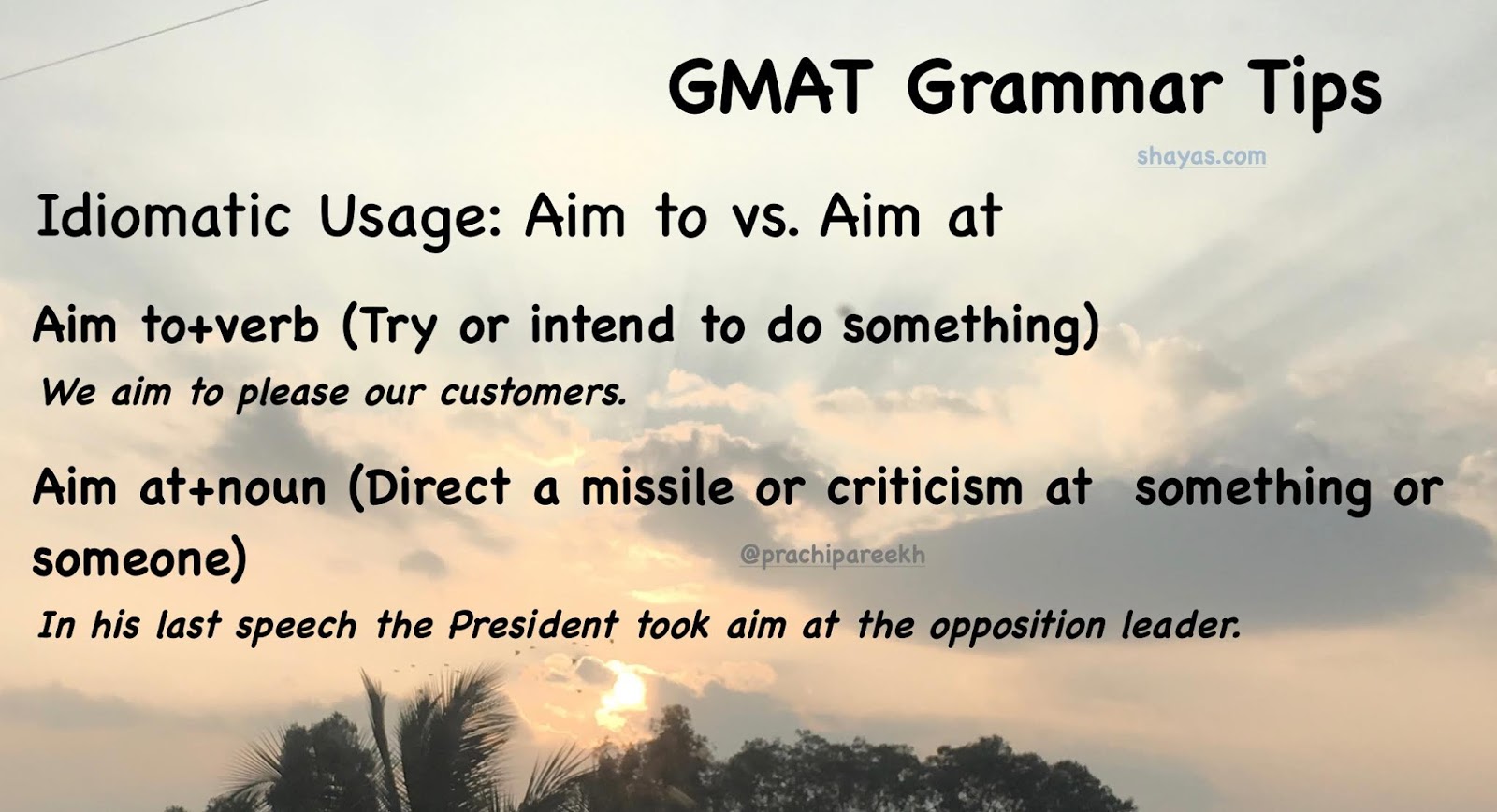 GMAT Grammar: Aim to vs Aim at