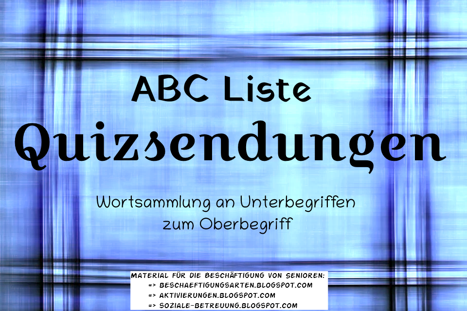 ABC Liste - Quizsendungen
