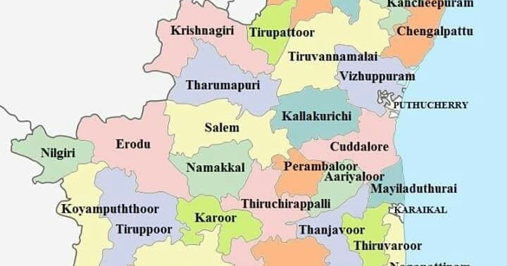 புதிய தமிழ்ப் பெயர்களை கொண்ட தமிழ்நாடு வரைபடம்.!