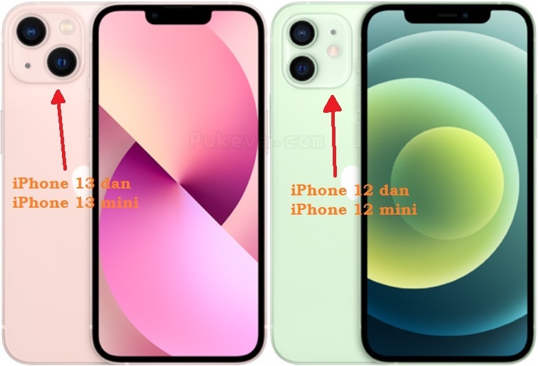 Perbedaan Tampilan Fisik iPhone 12 dan iPhone 13 | PUKEVA