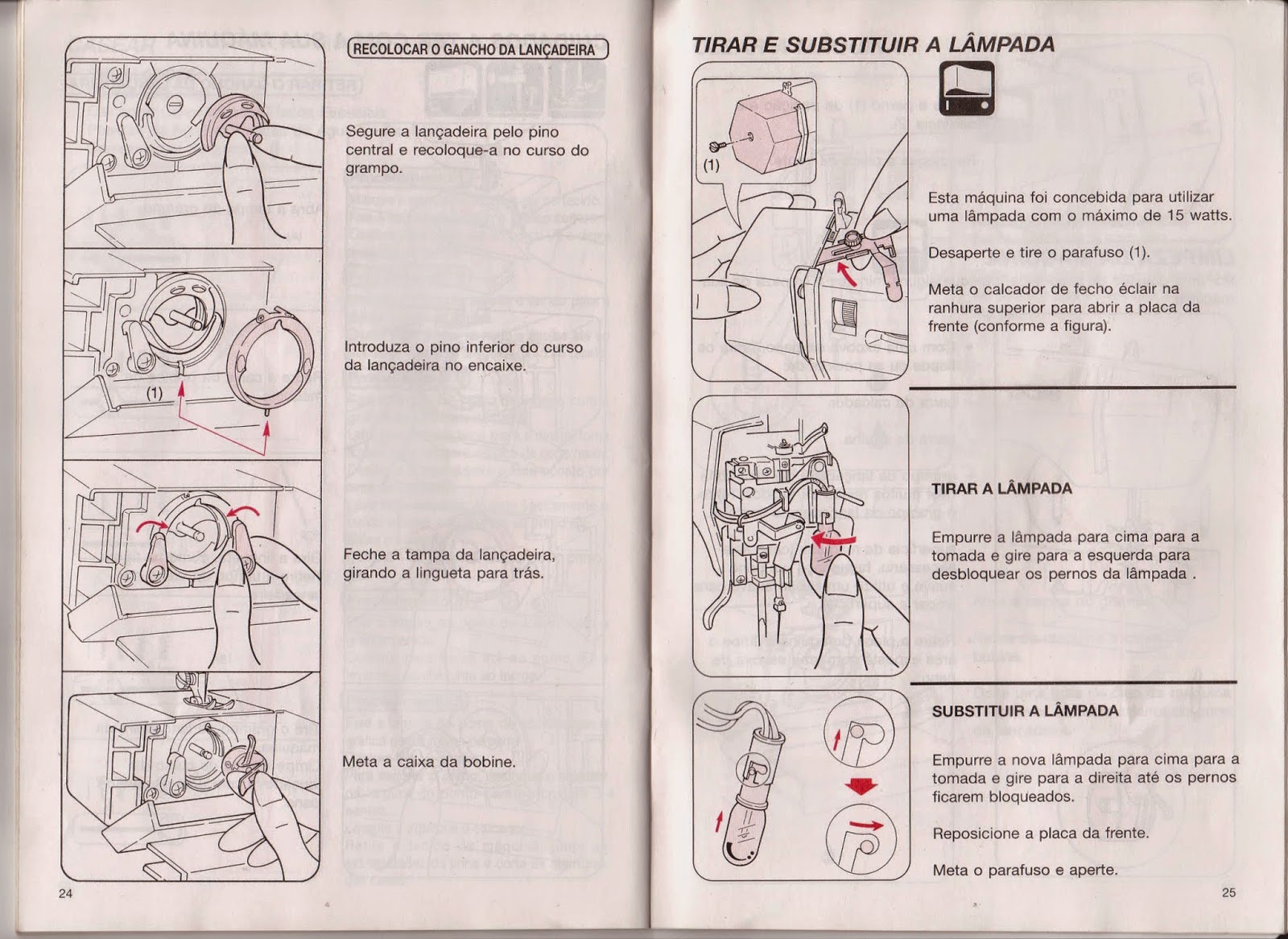 Lãs com Tons: Manual de Instruções da Singer mod. 345