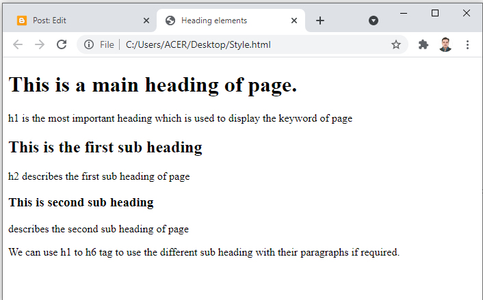 HTML Heading: H1 to H6 Tags in HTML - HTML Tutorial ~ Mohammad Shahnawaz