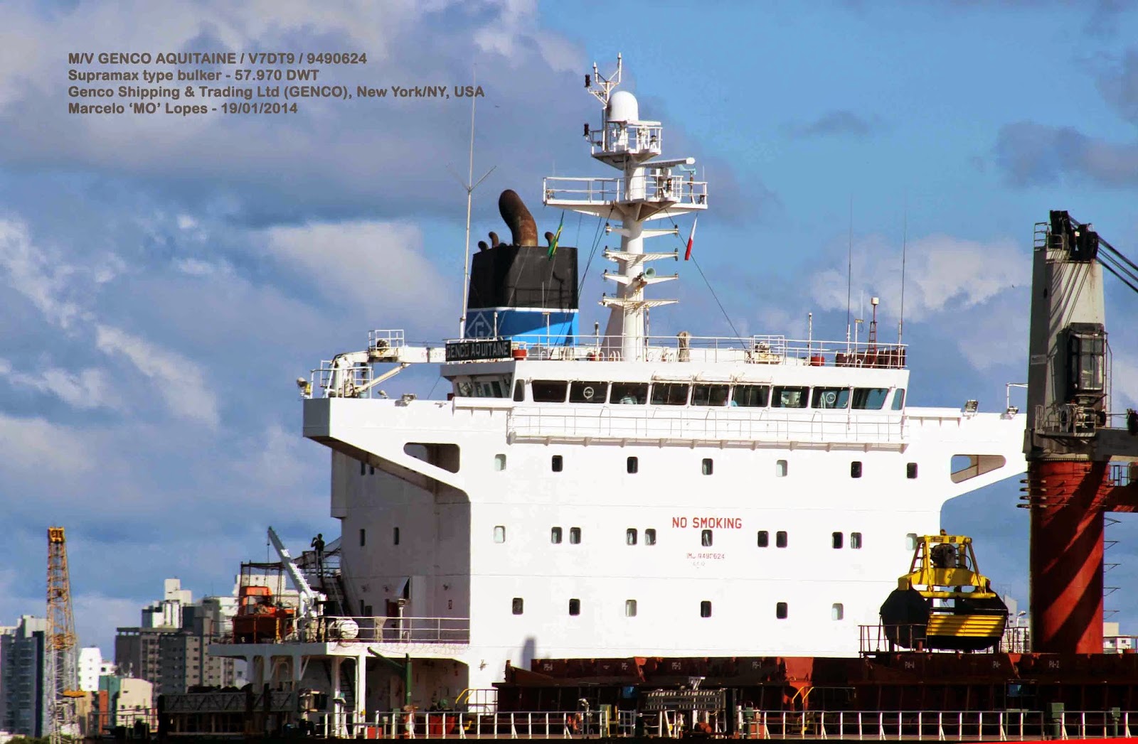 Santos Shiplovers: M/V Genco Aquitaine / V7DT9 - Embarque de açúcar ...