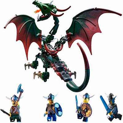 Lego Viking Fortress Against The Fafnir Dragon And Castle Set #7019 ...