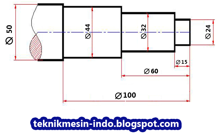 Contoh Program G-Code CNC Bubut (Turning) Poros Bertingkat pada CNC ...