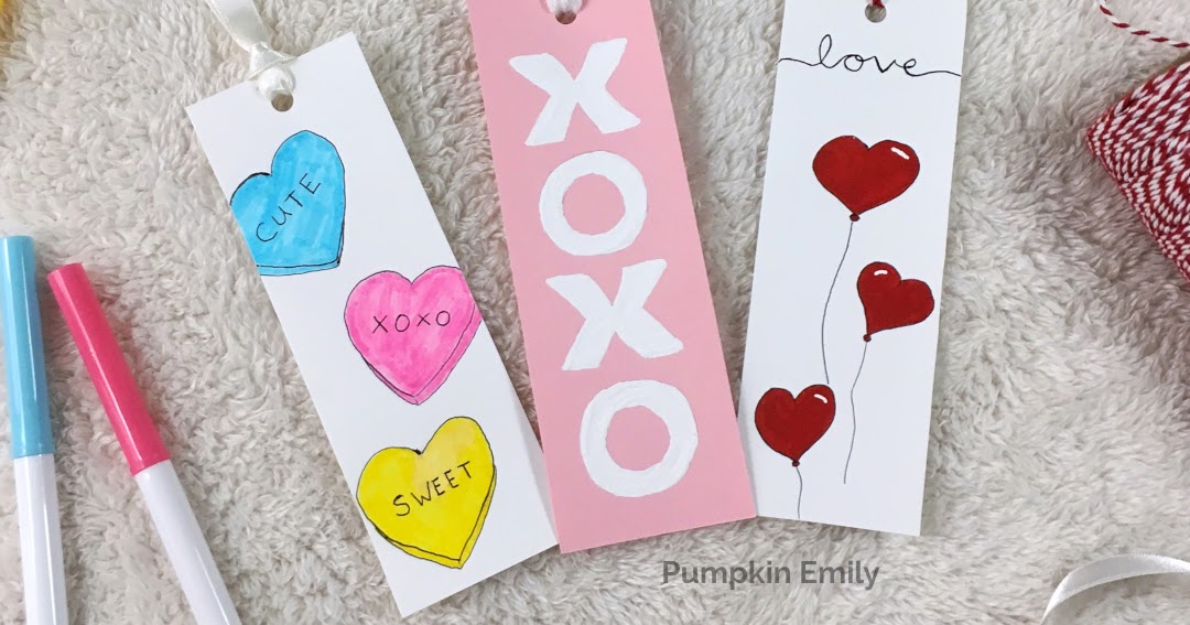 3 Easy DIY Bookmarks For Valentine's Day | Pumpkin Emily
