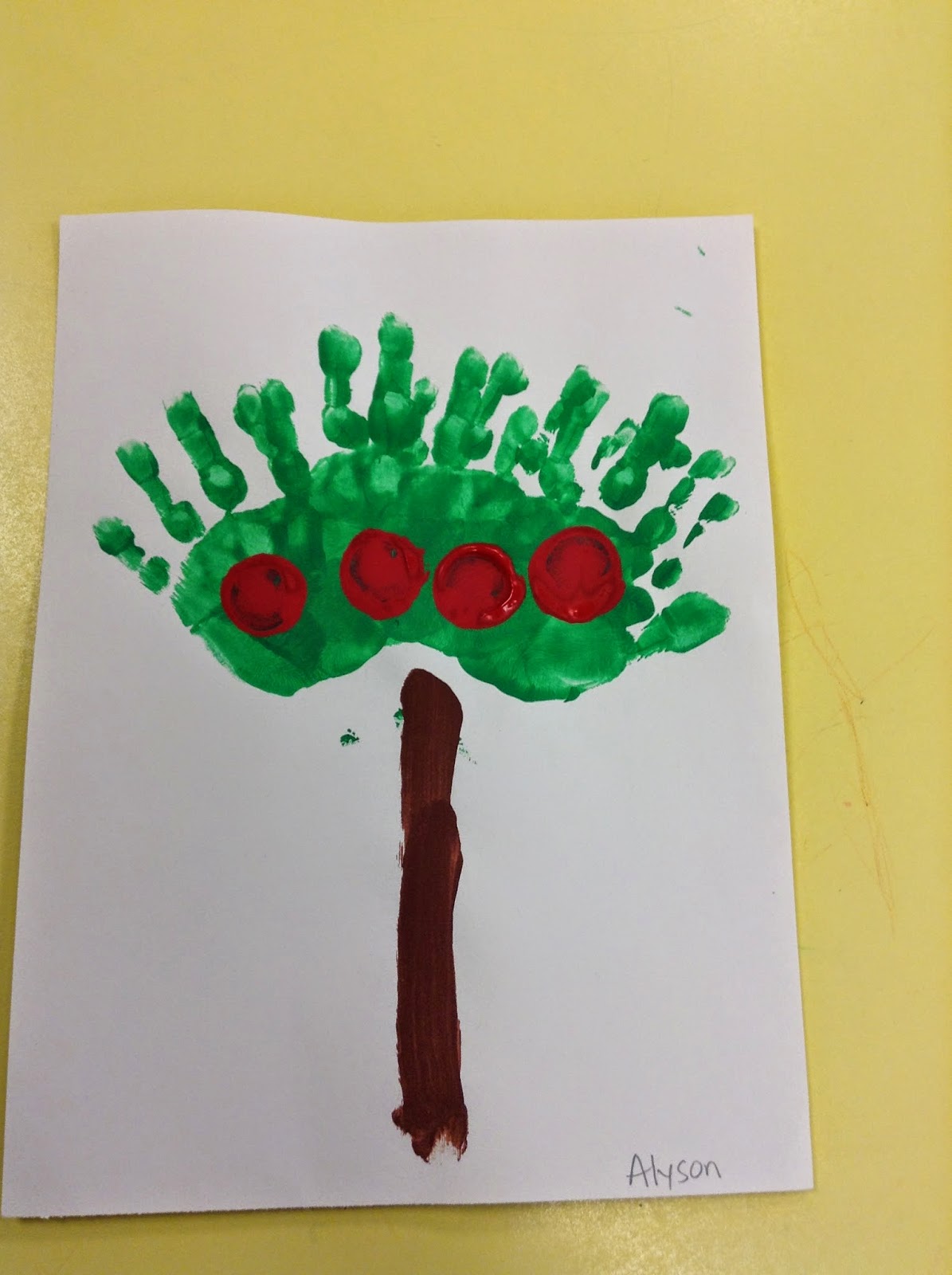 Laura's Little Learning Lab: Handprint Apple Trees