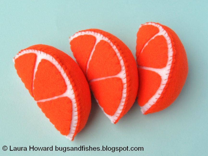 Bugs and Fishes by Lupin: Sew Some Felt Fruit! Apple and Orange Slices ...