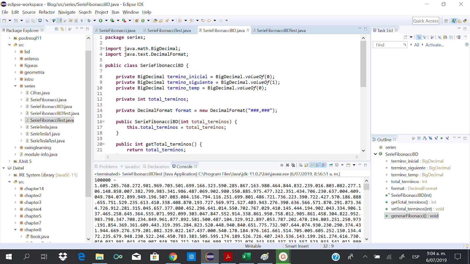 Calculando la Serie de Fibonacci con Java - Usando la Clase BigDecimal ...