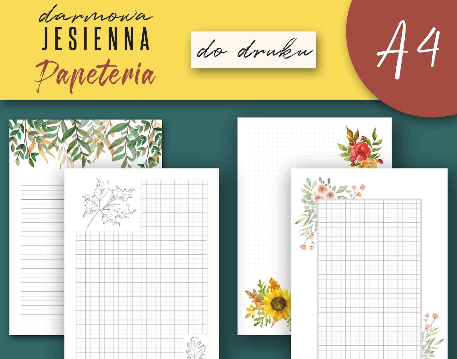 Darmowa Jesienna PAPETERIA! - Notes - do pobrania - Planery Plackowskiej