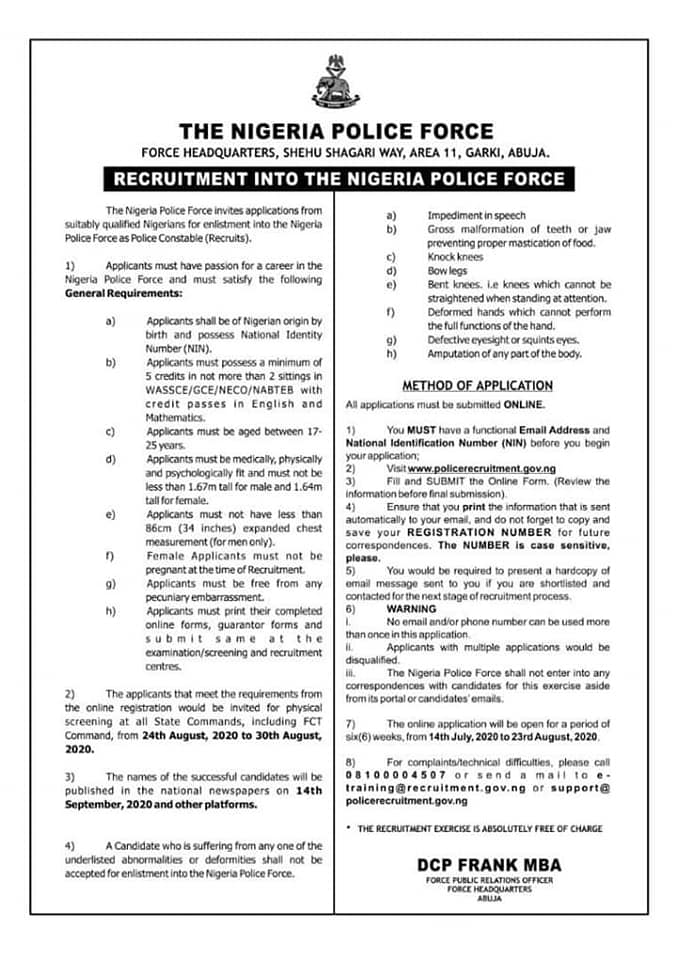 NPF Recruitment Portal Application Guidelines 2020/2021 [FREE]