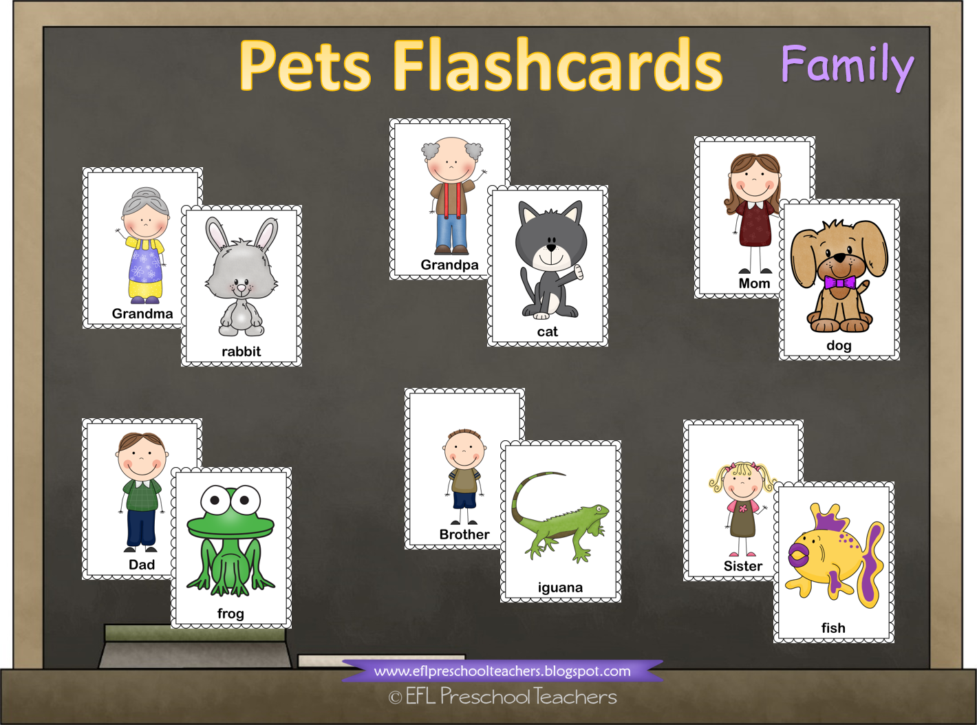 ESL/EFL Preschool Teachers: Pets unit Flashcards for Kindergarten ...