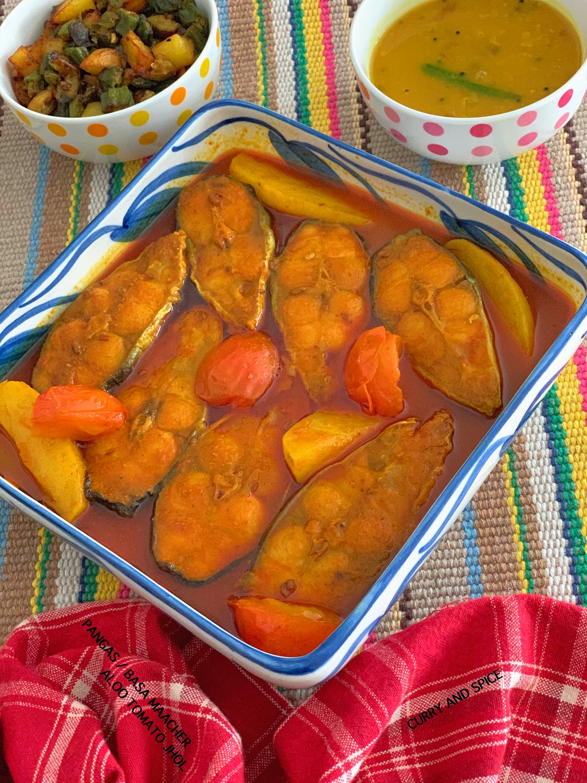 CURRY AND SPICE: PANGAS / BASA MAACH ER ALOO TOMATO JHOL