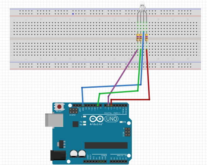 Led de colores programado con Arduino