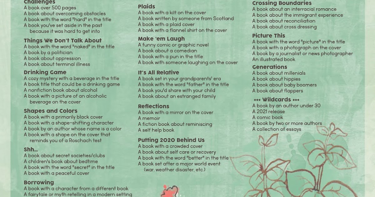 Whatever I Think Of!: The 2021 Pick Your Poison Reading Challenge