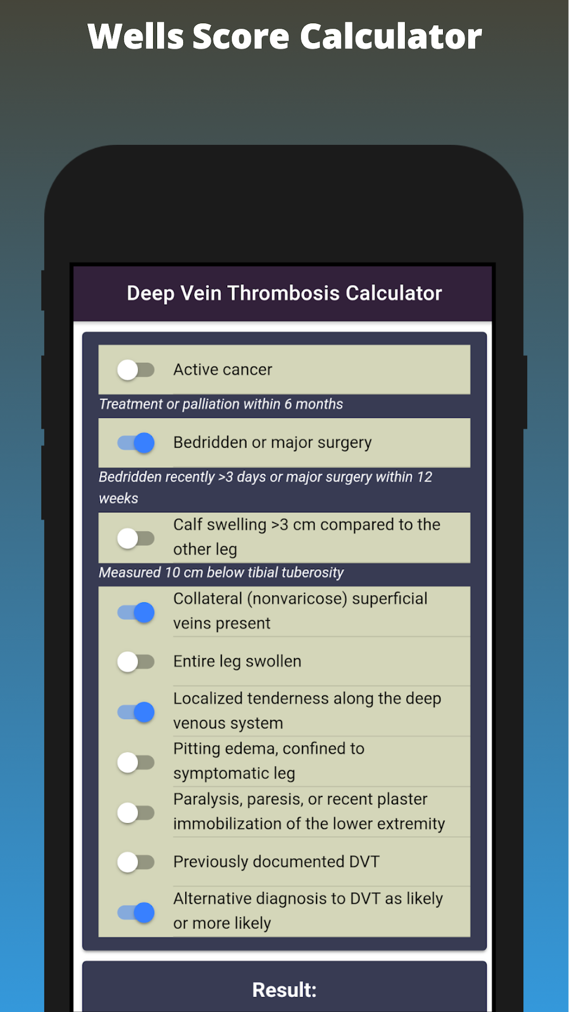 Deep Vein Thrombosis (DVT) - Wells Criteria ~ iMedical Apps