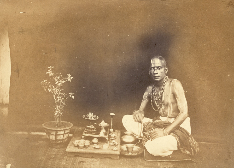 Portrait of a Brahmin of the Carnatic, Bombay ~ Ancient photos of India