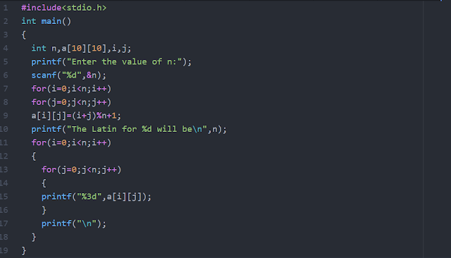 Design a Latin square in C-Programming - C-Programming