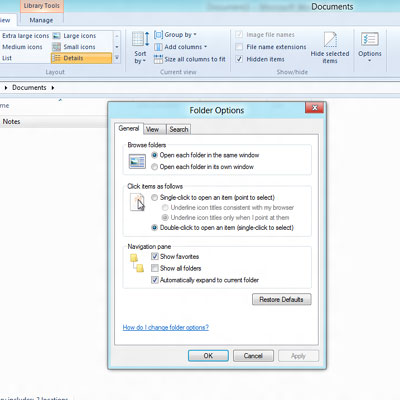 Windows 8 Tutorials: How to Change the Folder Options on Windows 8