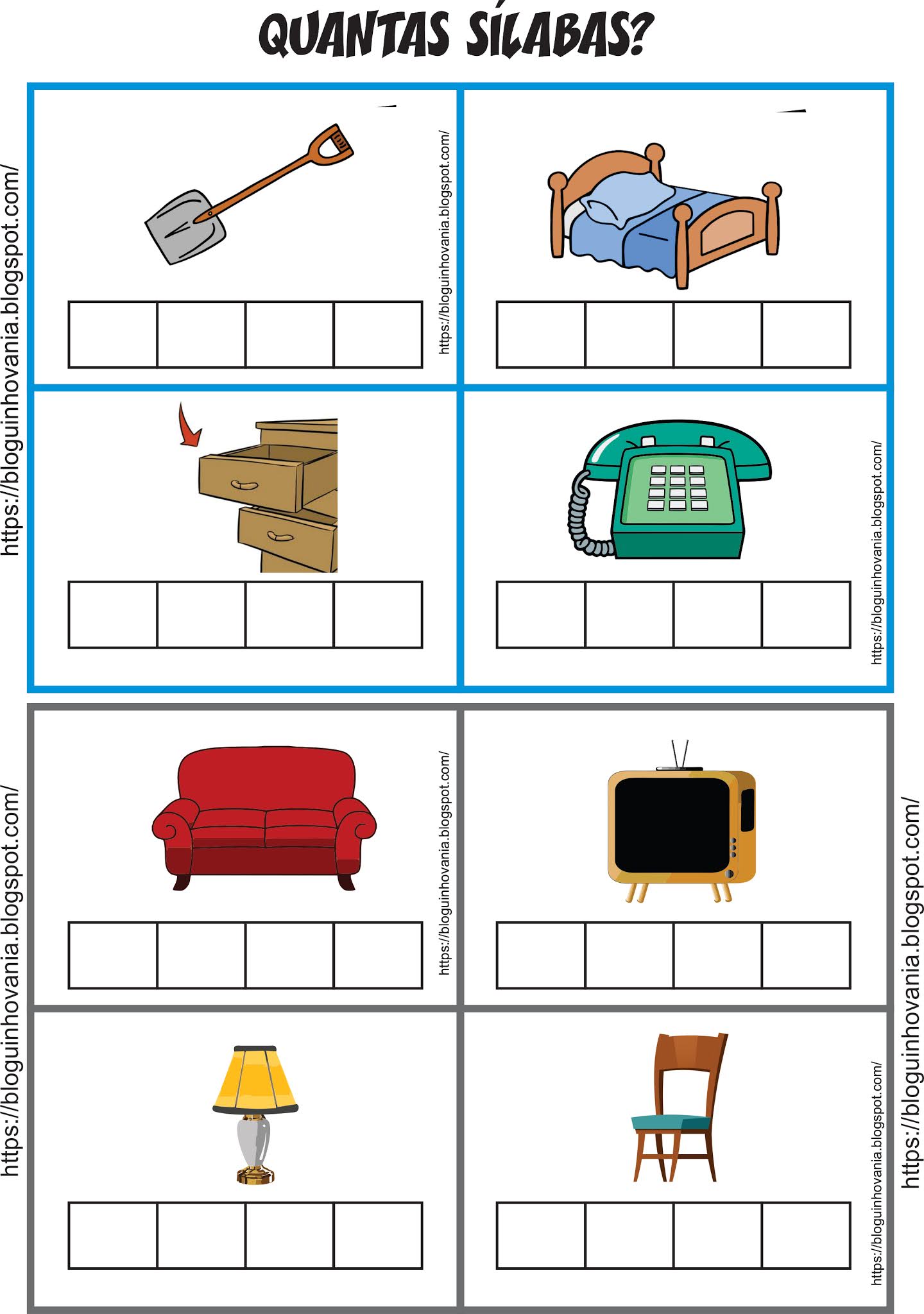 Fichas: Quantas Sílabas?
