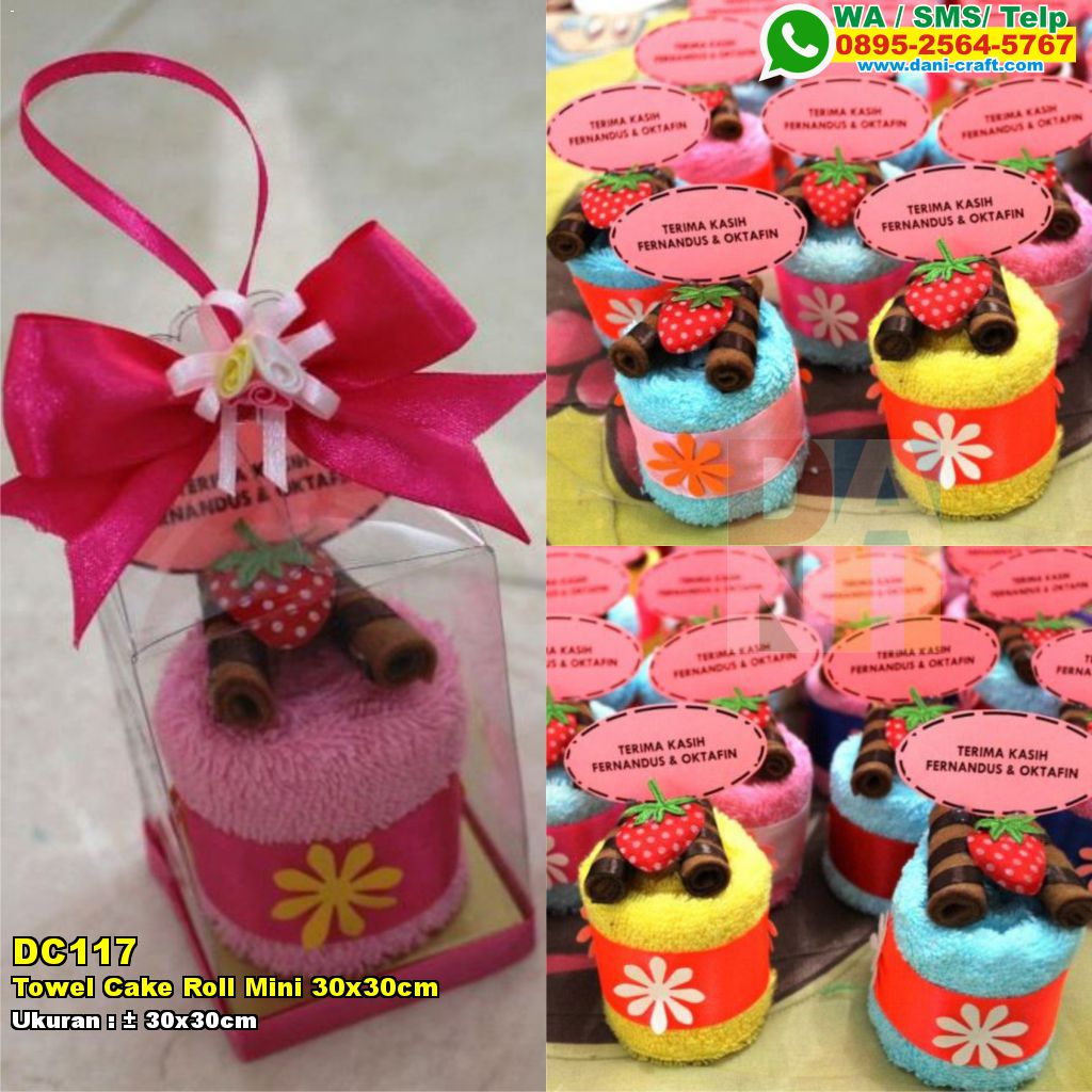 Towel Cake Roll Mini 30x30cm | Souvenir Pernikahan
