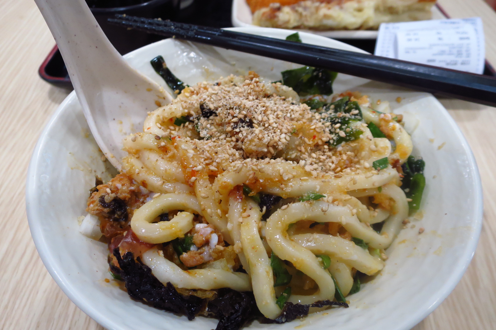Small Potatoes Make The Steak Look Bigger: Mixing udon at Tamoya Udon