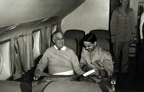 Vintage American Images: FDR the first president using an airplane for ...