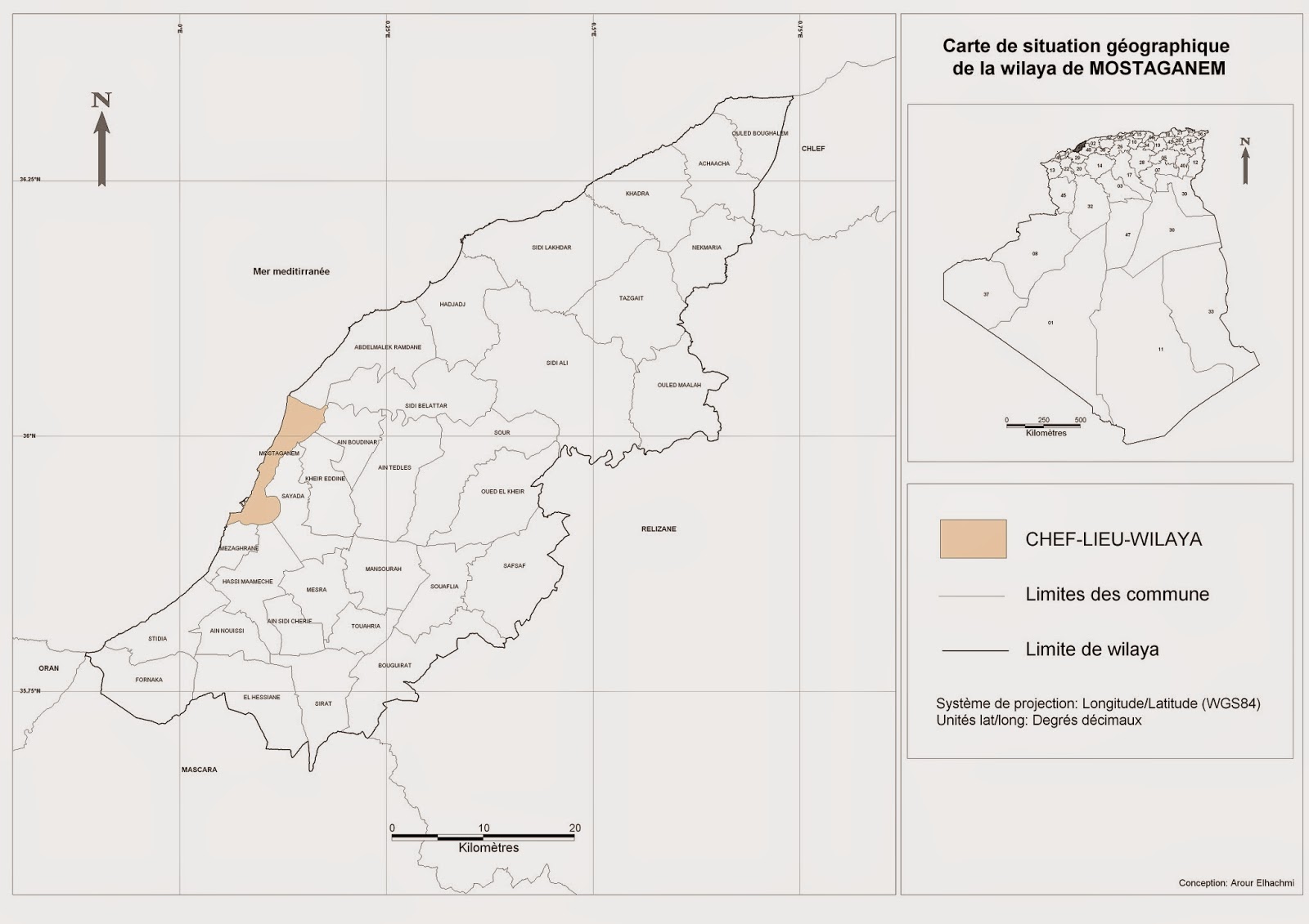 Découpage administratif de l'Algérie & Monographie: Carte de situation ...